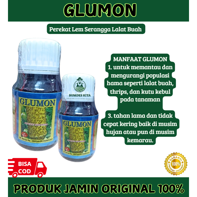 Jual perangkap lalat buah GLUMON 100ml lem serangga, trips, kutu kebul ...