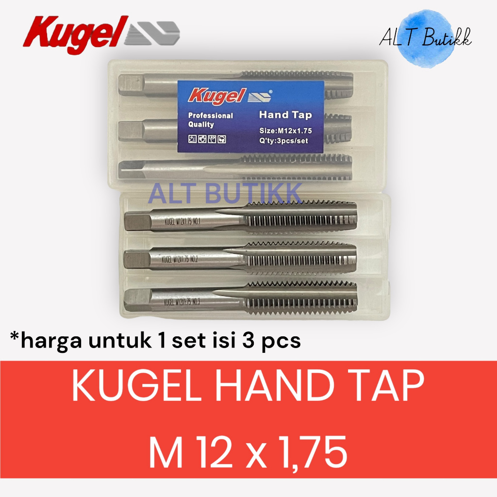 Jual KUGEL HAND TAP M12 x 1,75 | ALAT PEMBUAT DRAT BAUT ULIR SCREW ...