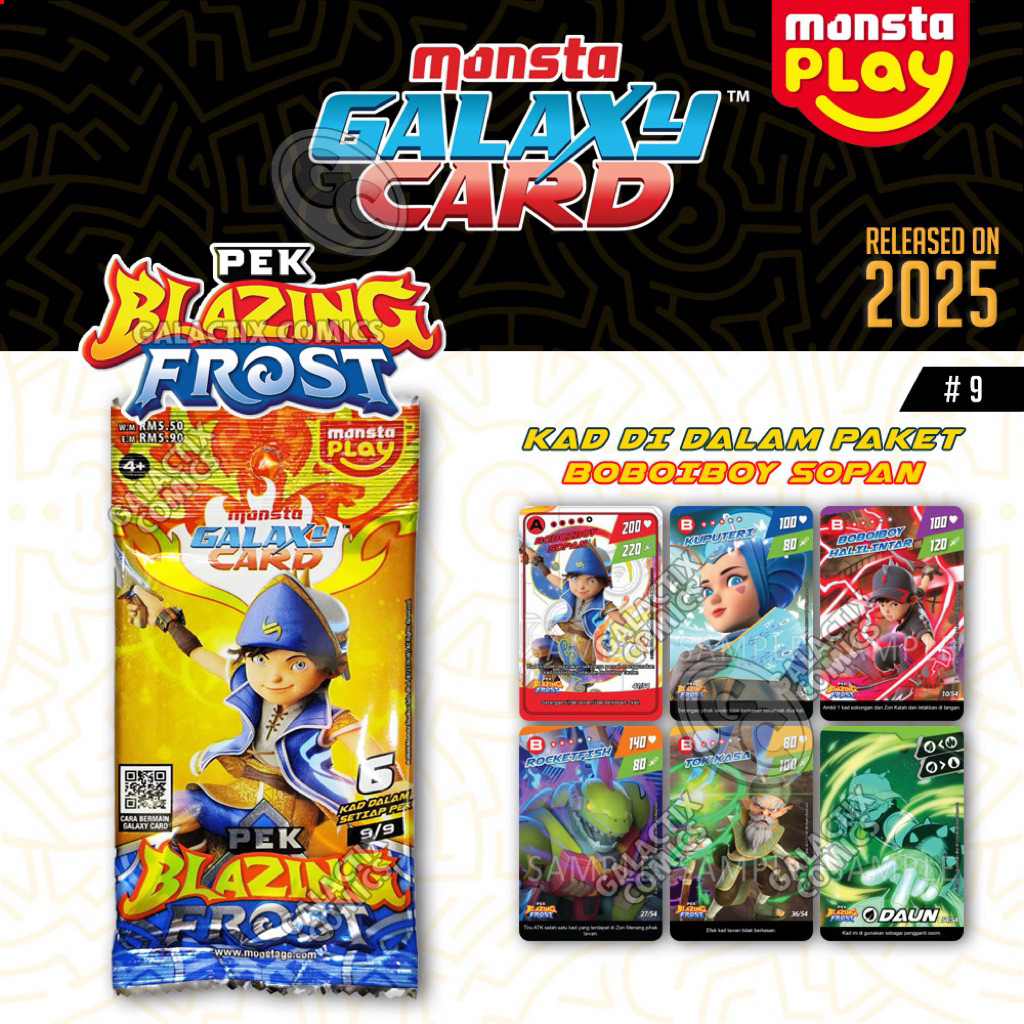 Jual Original BoBoiBoy Galaxy Card Kad Pek Blazing Frost 2025 - Single ...