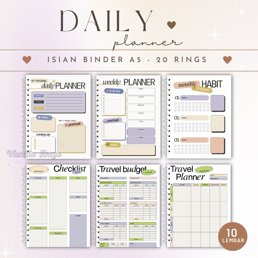 Jual Daily Planner Agenda Memo Notes Monthly Weekly Check List Kertas ...