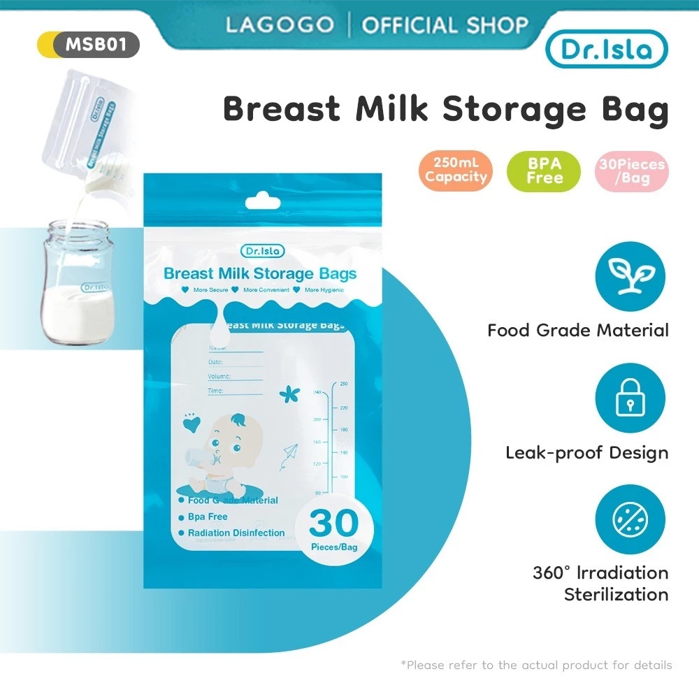 Jual Dr.isla 250ml/30Pcs Kantong ASI Penampung Asi Plastik Asi Kantong ...