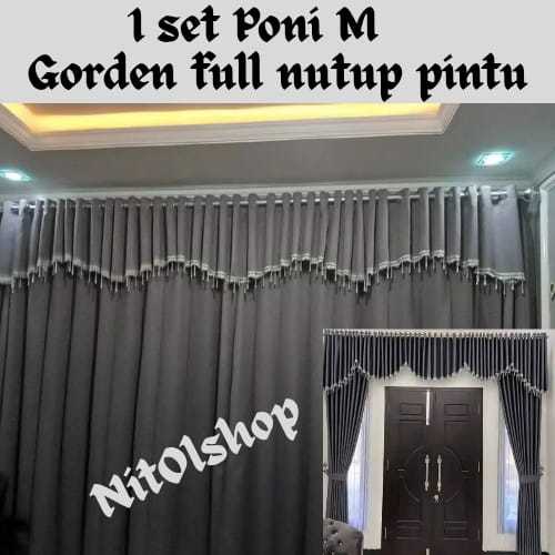 Jual 1 Set Gorden Poni jendela Lebar 300 Lebar 400 hordeng jendela full ...