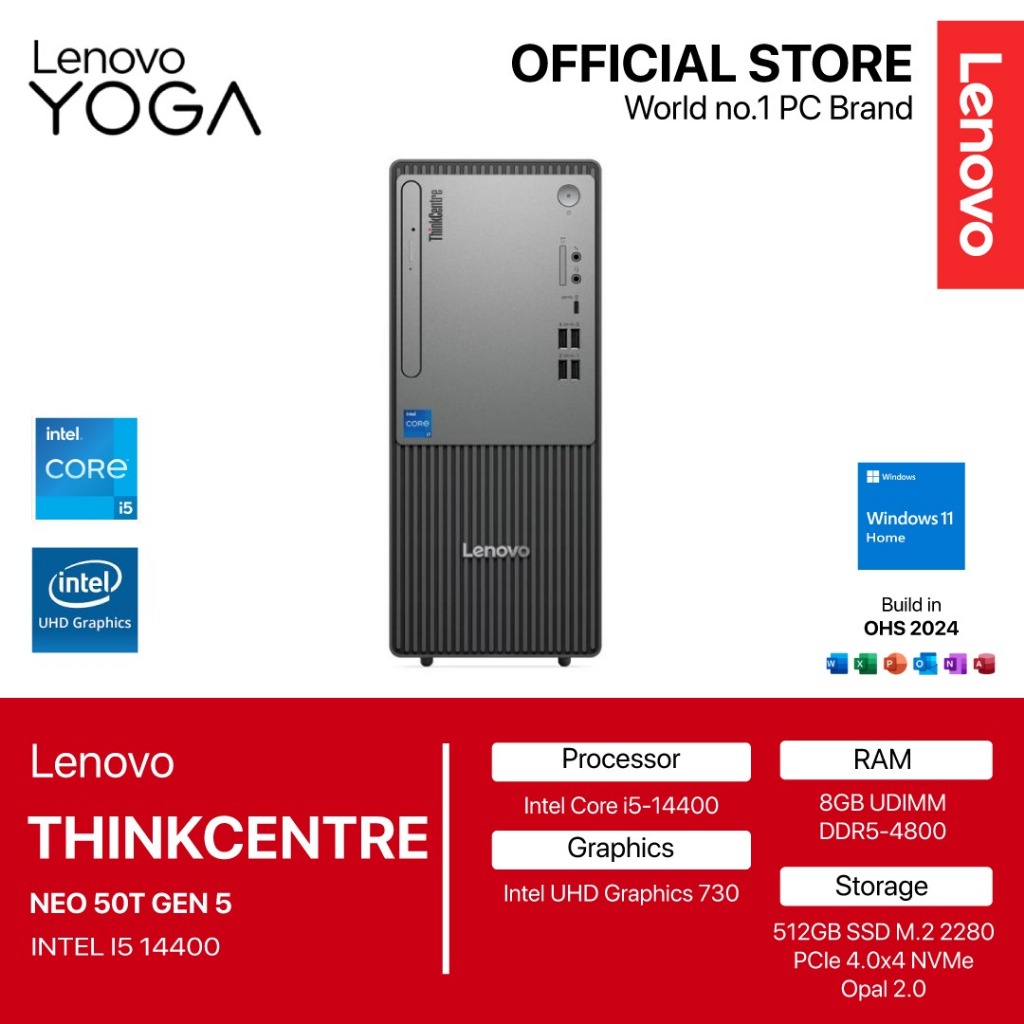 Jual LENOVO THINKCENTER NEO 50T GEN5 I5 14400 - RAM 16GB 512GB W11+OHS ...