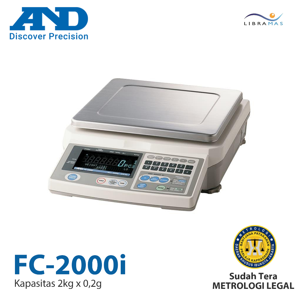 Jual Timbangan AND, Counting Scales, FC-2000i kapasitas 2kg ketelitian ...