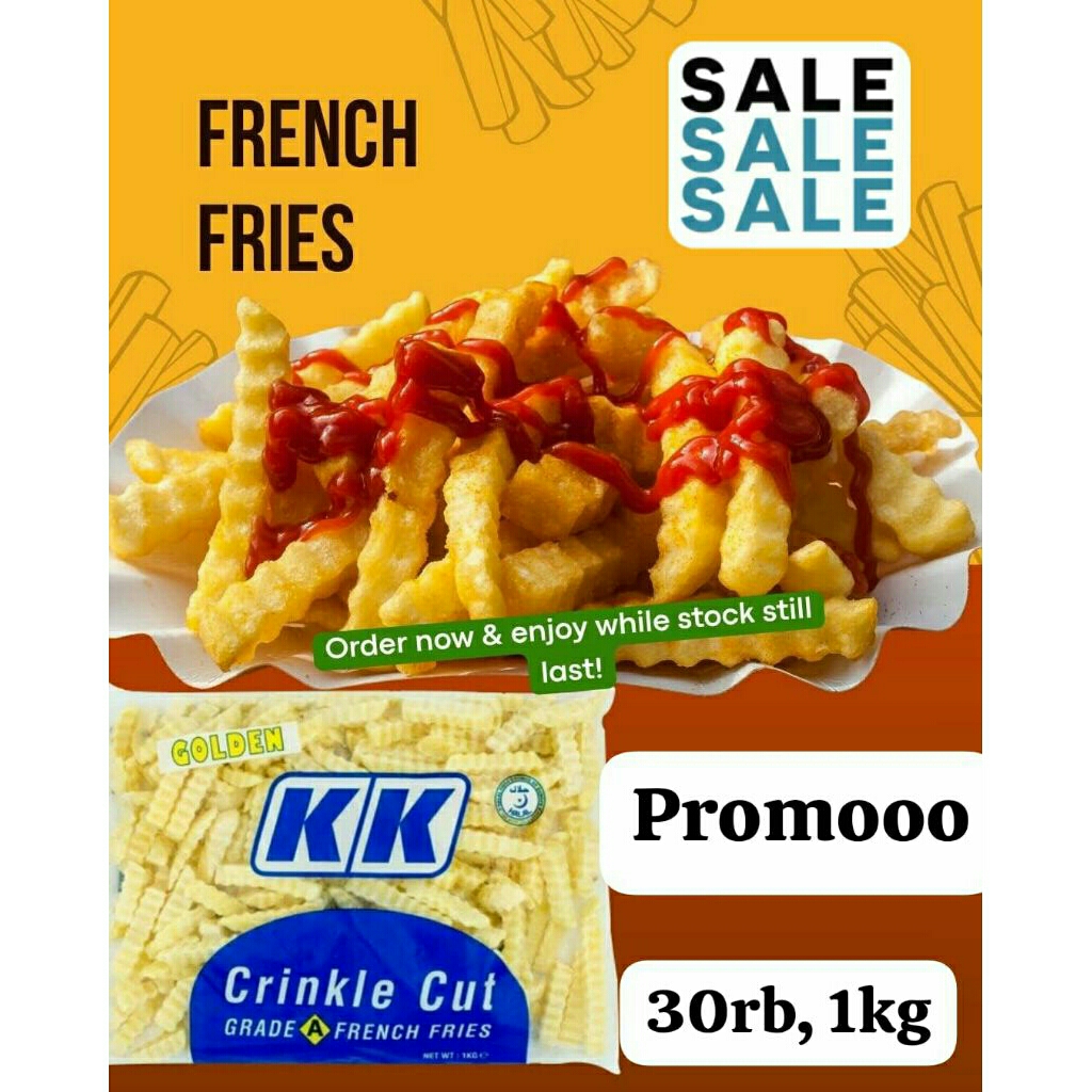 Jual KK kentang goreng beku crinkle cut 1kg / kentang french fries ...