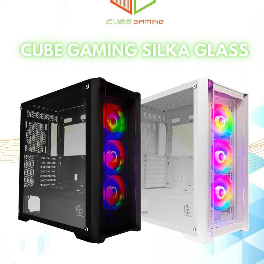 Jual CUBE GAMING SILKA GLASS BLACK WHITE ATX SIDE TEMPERED GLASS | Shopee Indonesia