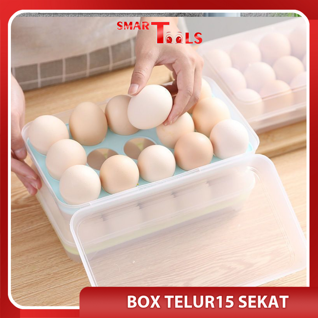 Jual SmartTools - Tempat Telur 15 Lubang Sekat / Kotak Tempat ...
