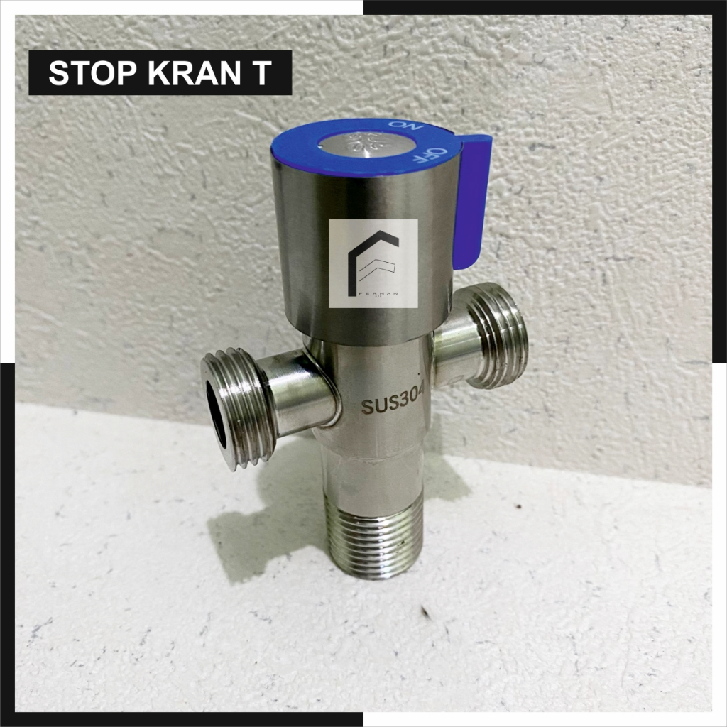 Jual Stop Kran Cabang T Bahan Stainless 304 Double 1/2 inch / Kran ...