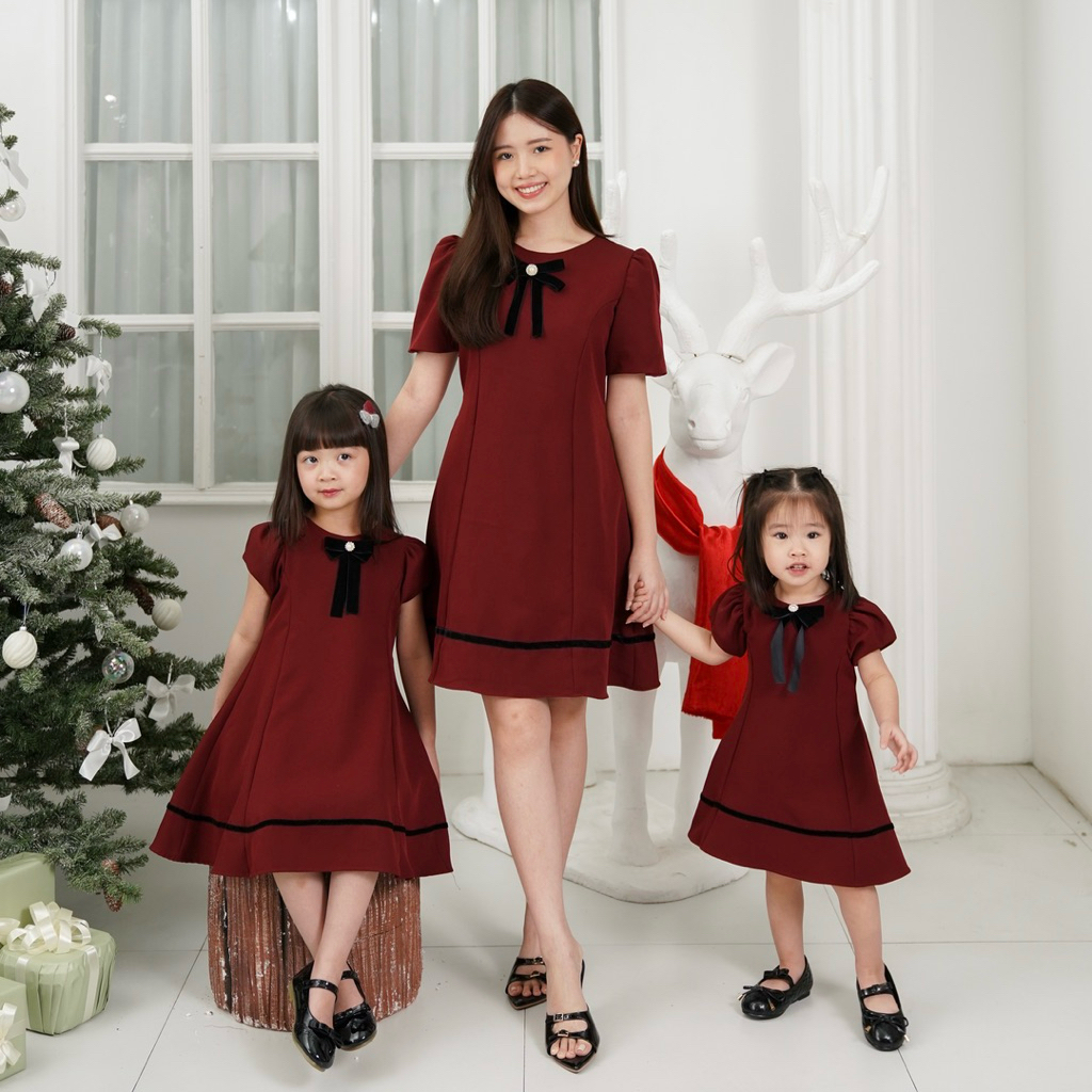 Jual Little Jent - Tessa Bow Dress | Dress Anak Perempuan Natal ...