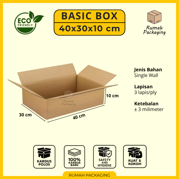 Jual Kardus / Karton Box Packing Polos 40x30x10 cm | Shopee Indonesia