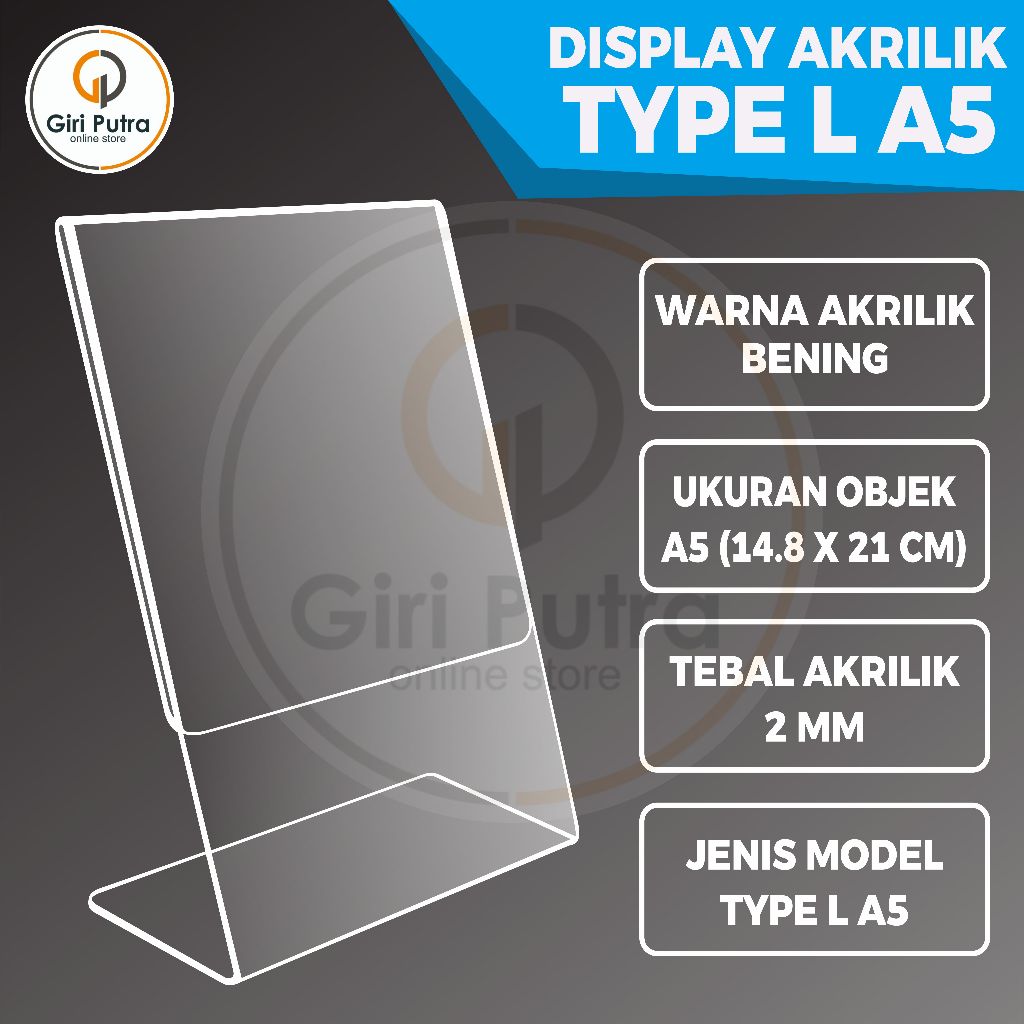 Jual AKRILIK / DISPLAY BROSUR A5 / STAND AKRILIK QRIS A5 / DISPLAY ...