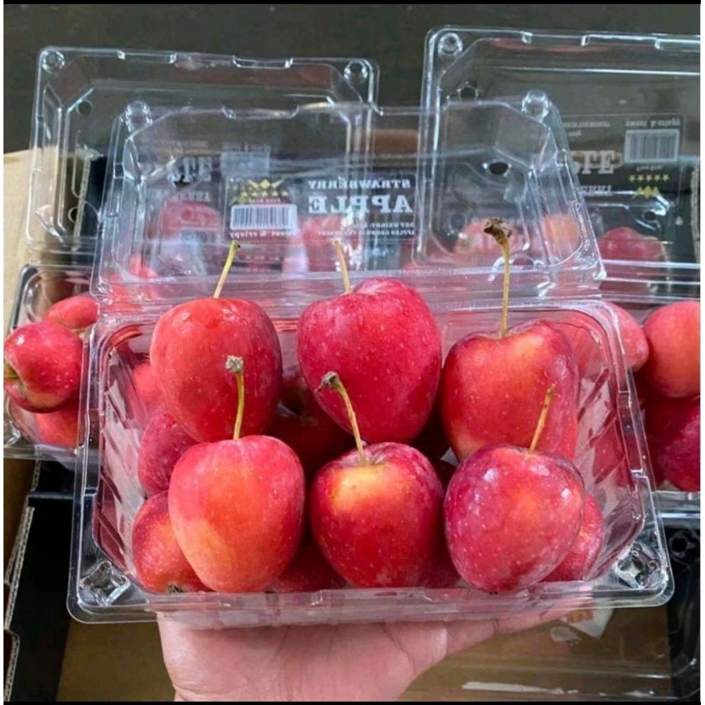 Jual buah apel strawberry manis garing apel strawberry gift box -+ 4 kg ...