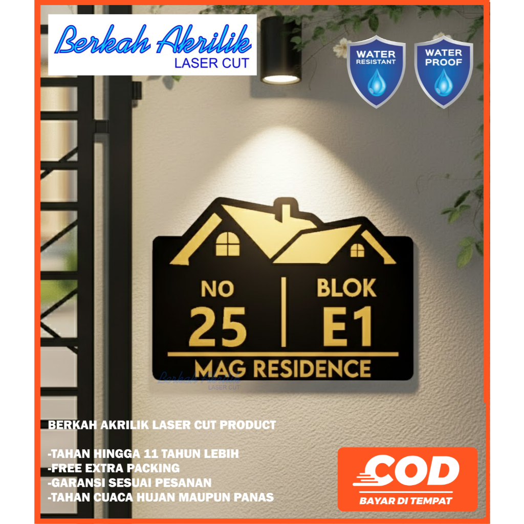 Jual PAPAN NAMA RUMAH AKRILIK LASER CUT 3D SILUET ATAP | Edisi MAG ...