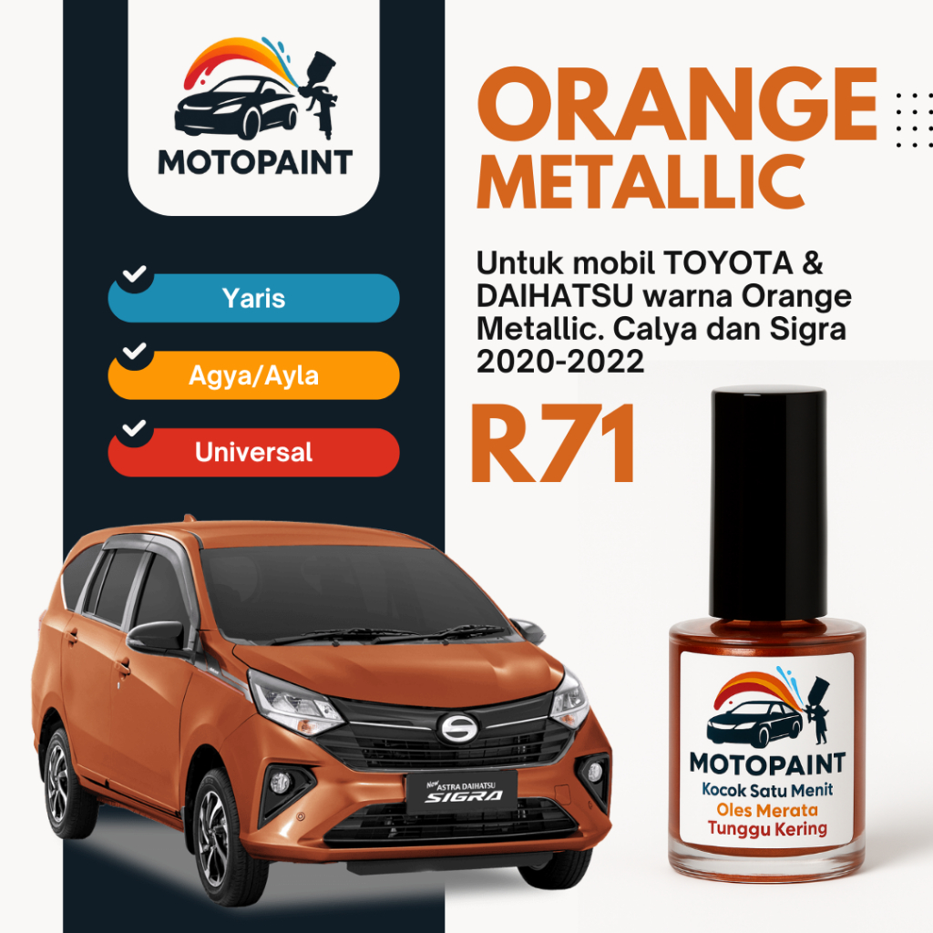 Jual Motopaint Orange Metallic R71 Cat Oles Penghilang Baret Mobil ...