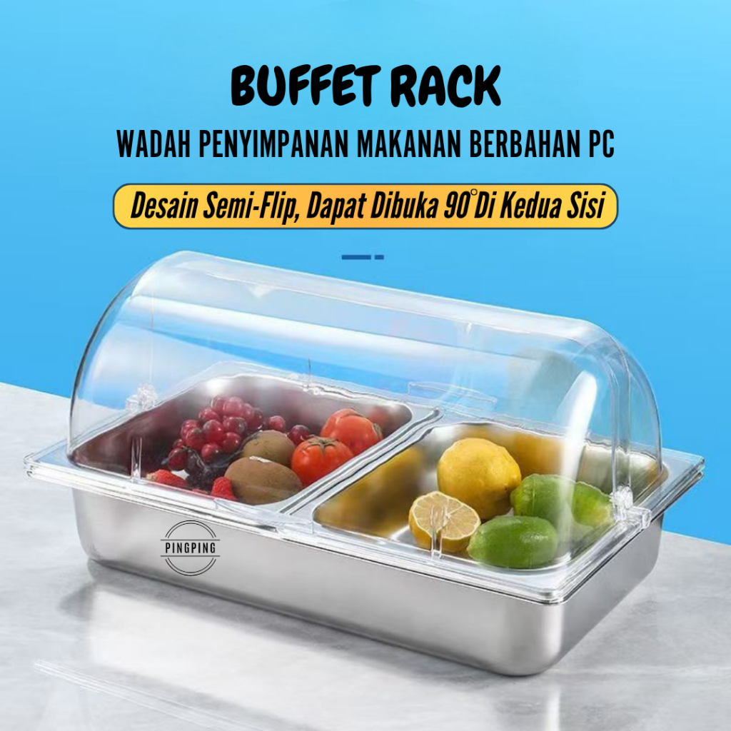 Jual Buffet Rack Penutup Makanan Semi-Flip Bahan PC – Wadah Sajian ...