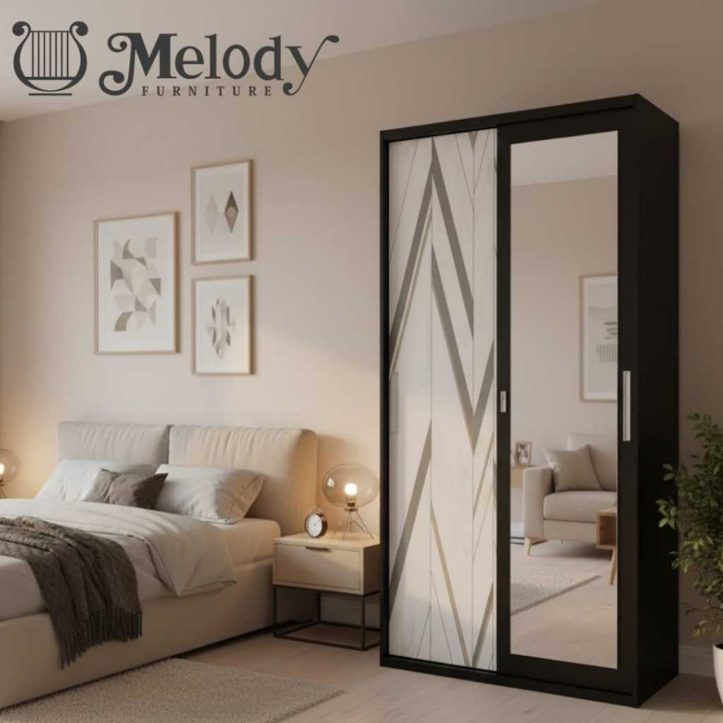 Jual Lemari Pakaian SCA SL2-90 Besi Pintu Geser Cermin – Lemari Baju Minimalis Modern (SL2-90-G ...