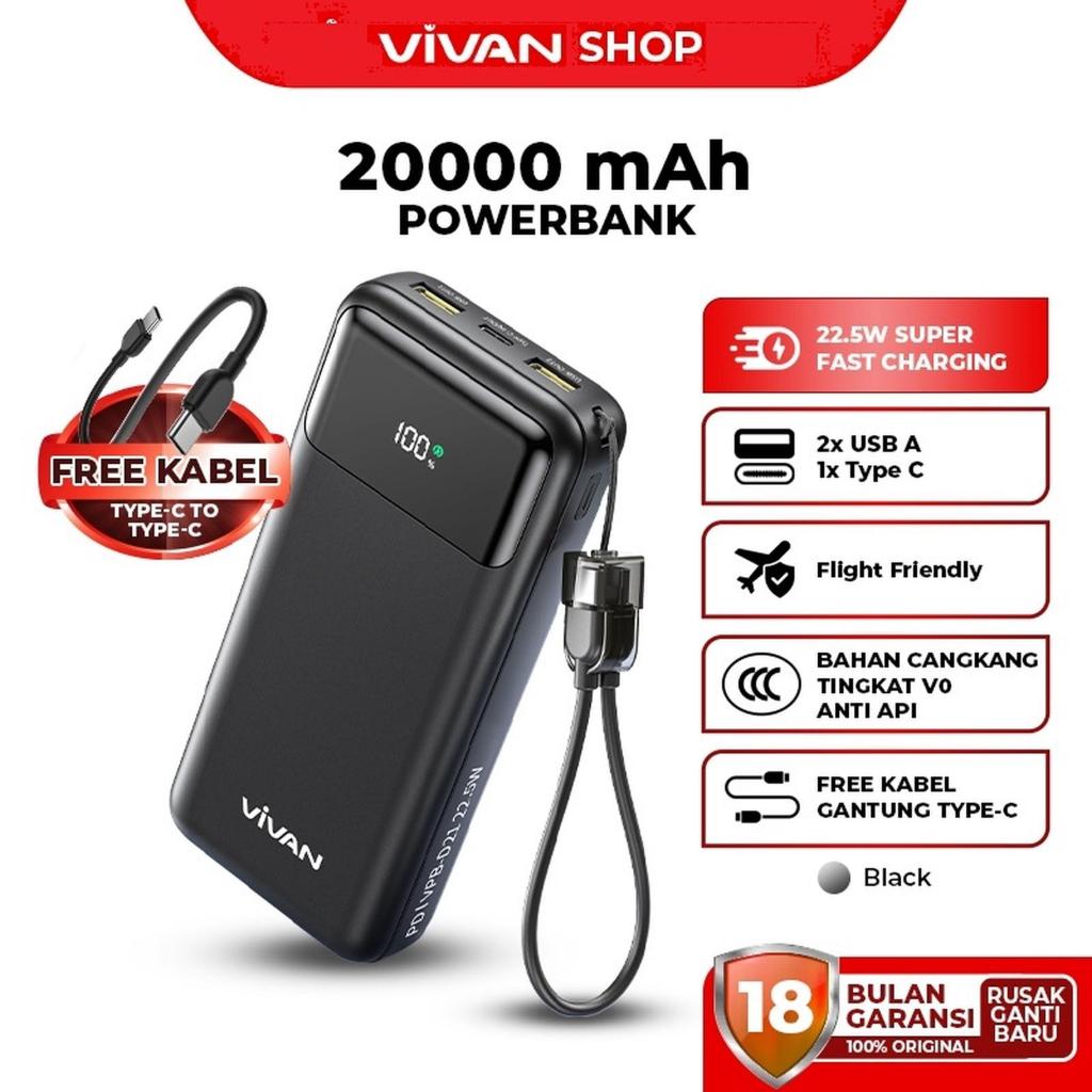 Jual VIVAN Powerbank 20000mAh CCC Certified Fast Charging 22.5W LED ...