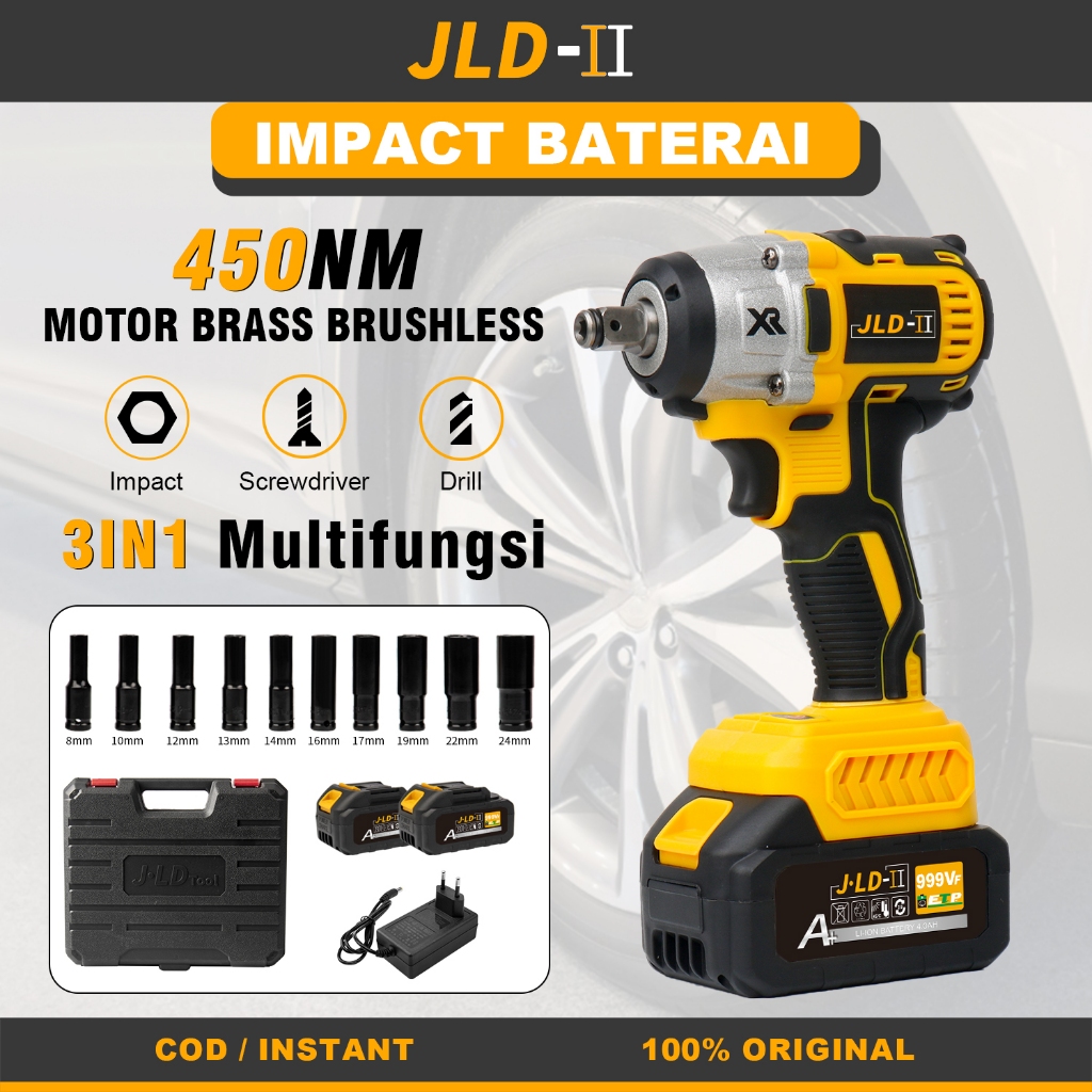 Jual JLD-II 450NM Mesin Bor Impact Set Murah Impact Wrench Brushless ...