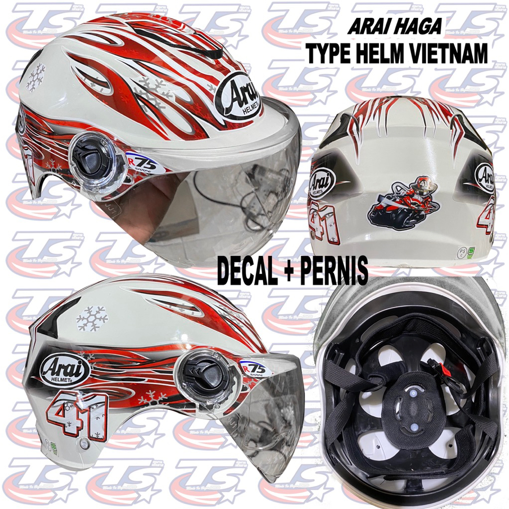 Jual helm motif arai helm copy arai model arai haga | Shopee Indonesia