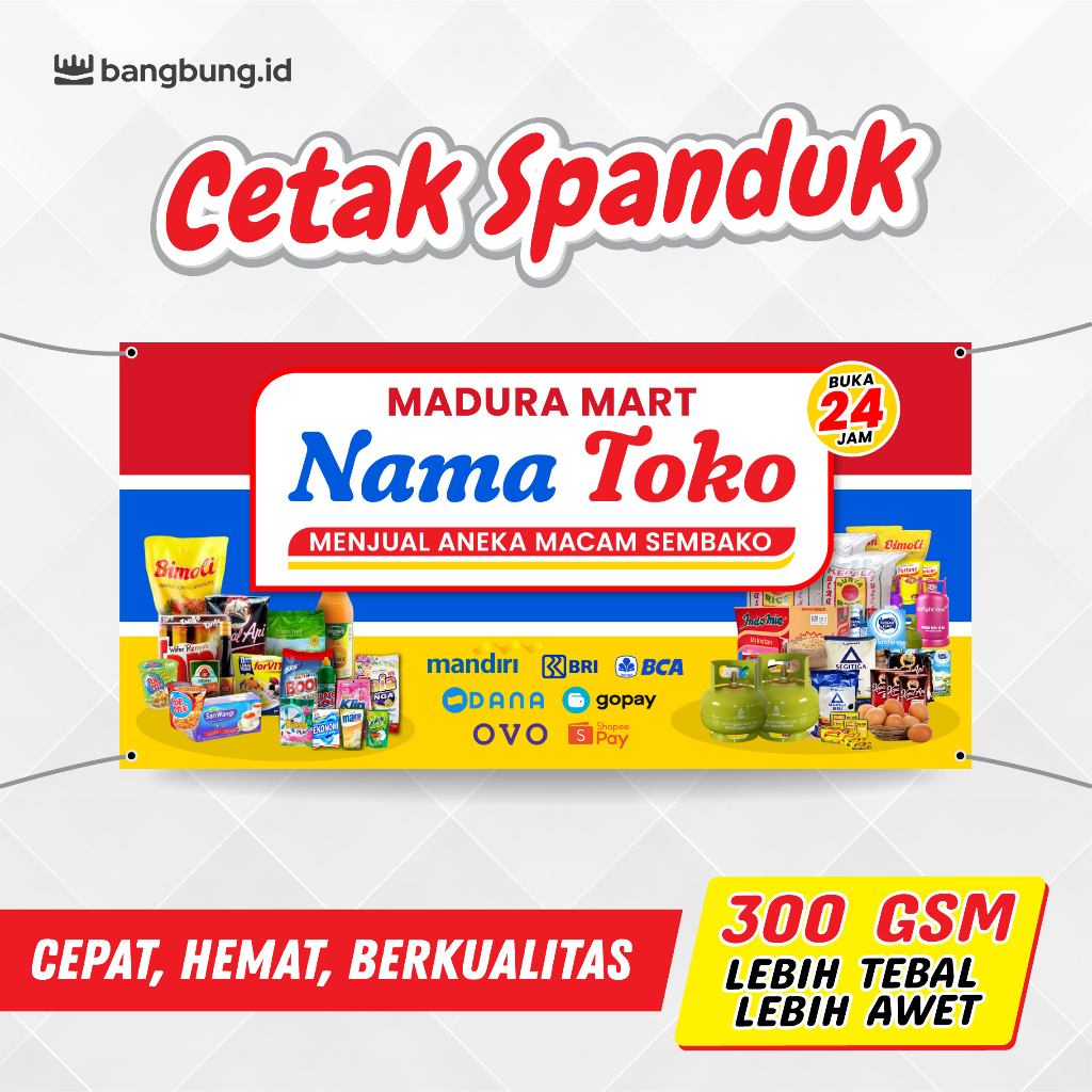 Jual CETAK SPANDUK WARUNG MADURA MART | CETAK BANNER | FLEXY 300 GSM ...