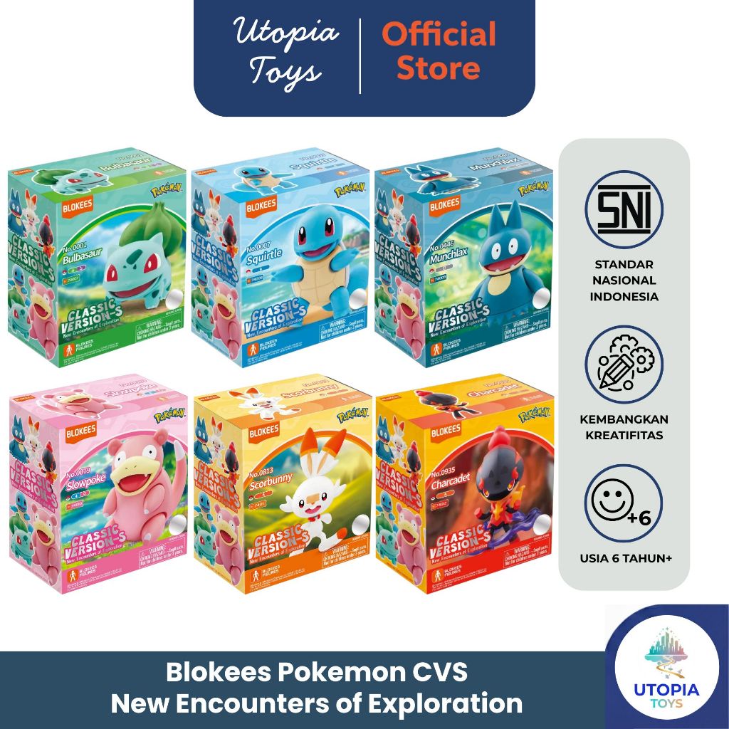 Jual Blokees Figures Pokemon Classic Version CVS-Bulbasaur/Squirtle ...