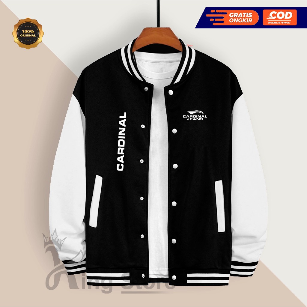 Jual PROMO COD..!!! Jaket Varsity Kancing Text Sablon CardJes Kirka ...
