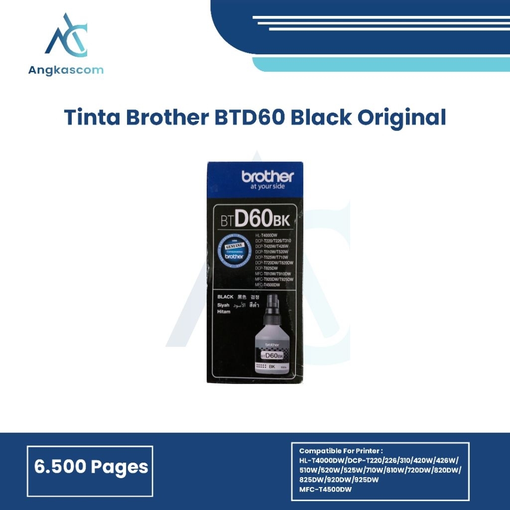 Jual Tinta Brother D60BK Black Original Ink Bottle | Shopee Indonesia