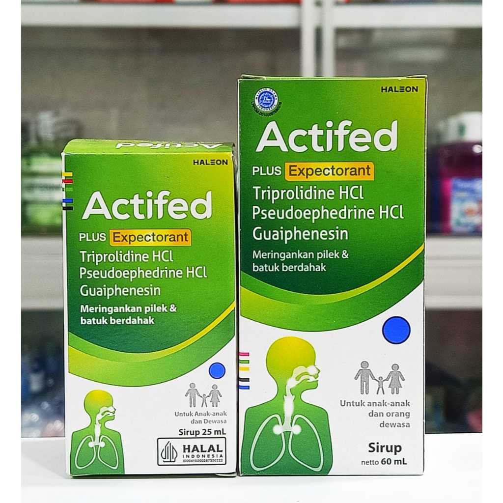 Jual ACTIFED PLUS EXPECTORANT (HIJAU SIRUP 25ML DAN 60ML) - MERINGANKAN ...