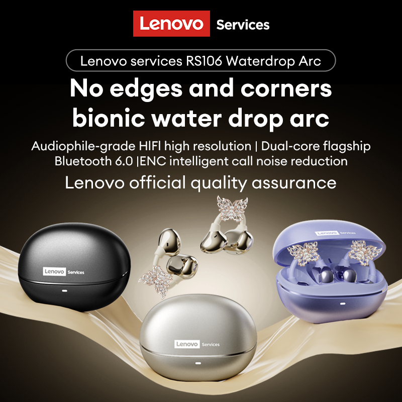 Jual Lenovo Services RS106 OWS Headset Bluetooth Upgraded 6.0 Ear-Clip ...