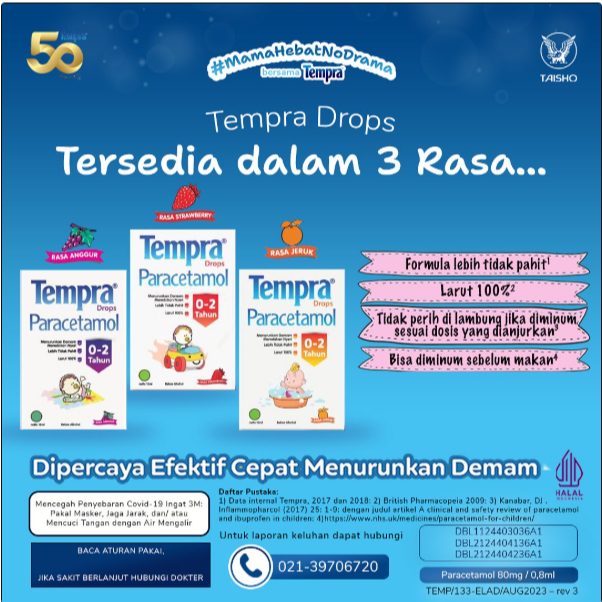 Jual TEMPRA DROPS 15ML (ANGGUR, JERUK, DAN STRAWBERRY) MEREDAKAN RASA ...