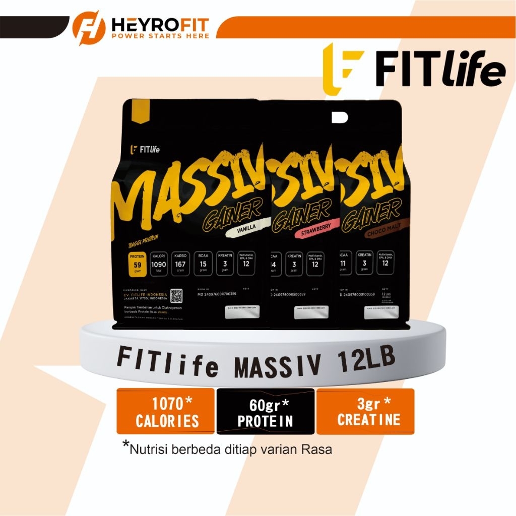Jual FITlife Massiv 12lb | 5443gr Fitlife Gainer | Shopee Indonesia