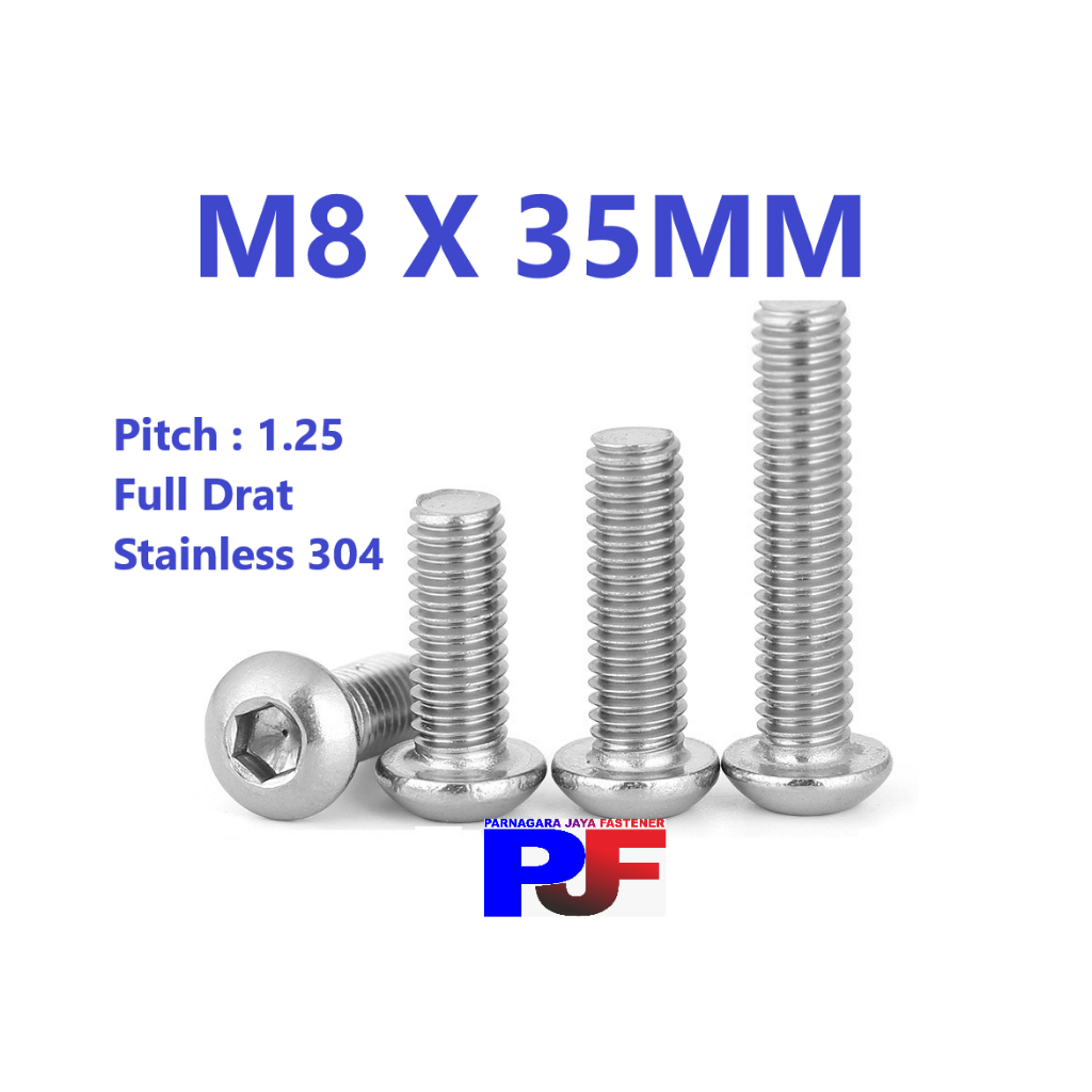 Jual Baut L Button M8 x 35 / Baut Button L M8 x 35 SUS 304 | Shopee ...