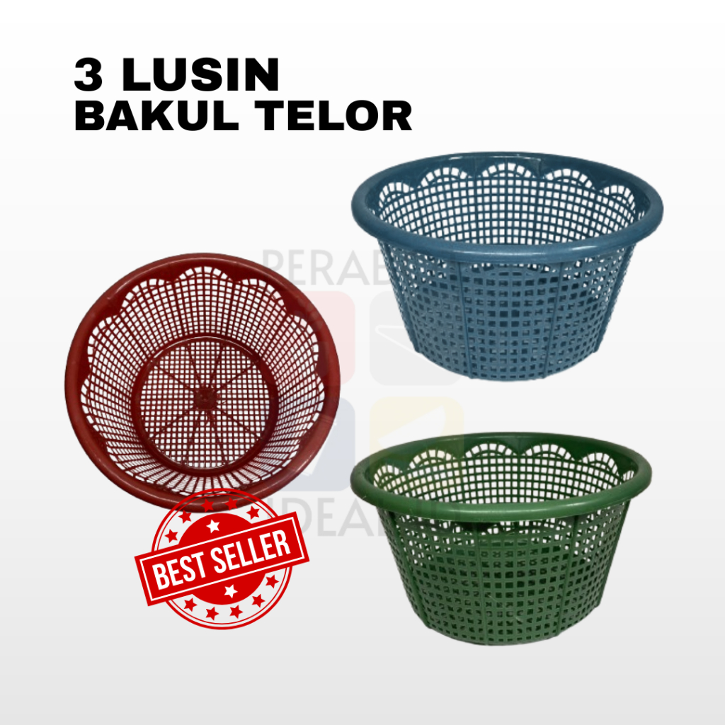 Jual 3 LUSIN (36PCS) BAKUL / WAKUL TELOR TEBAL/ KERANJANG PLASTIK ...