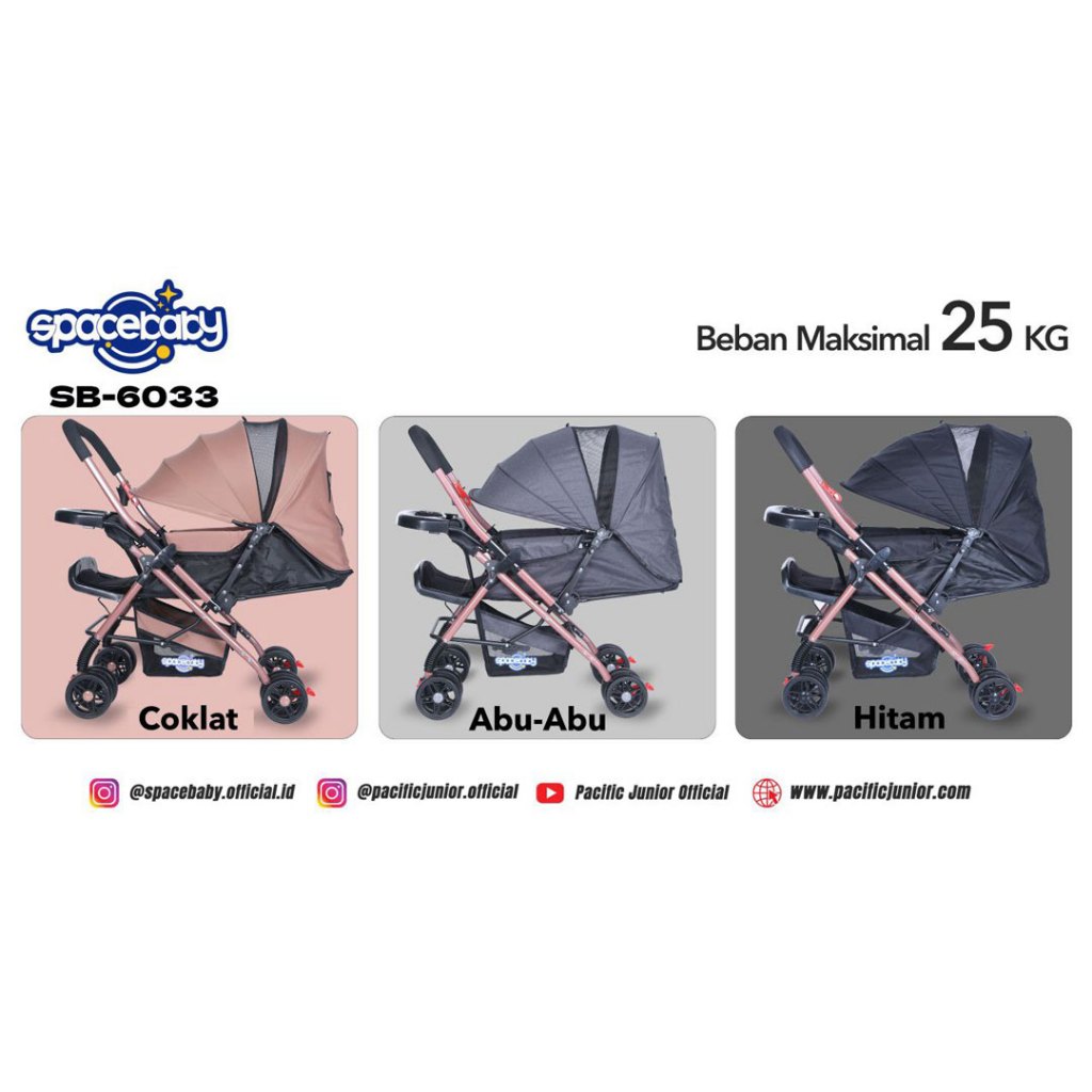 Jual Space Baby Stroller SB-6033 Single Kereta Dorong Bayi / Dorongan ...