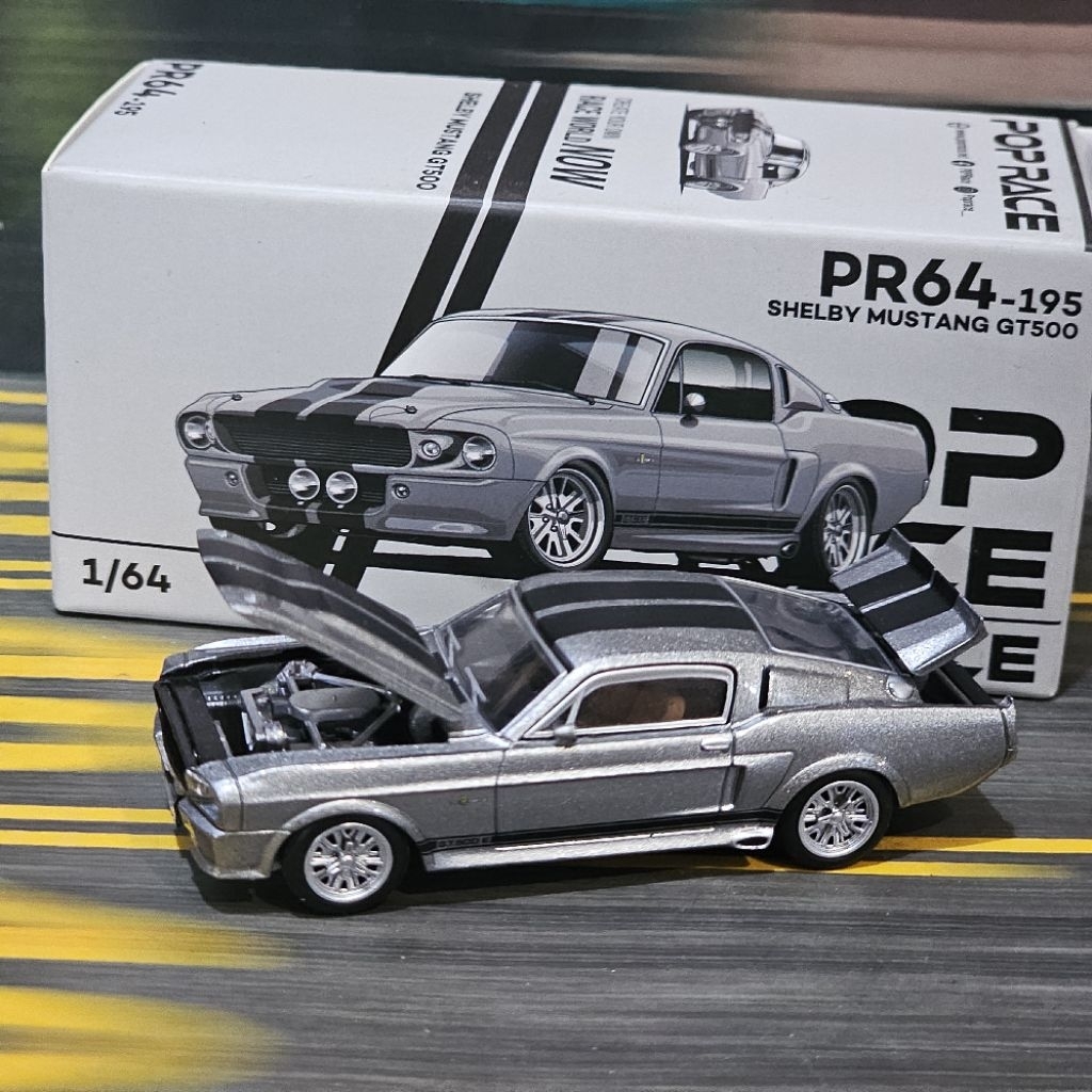 Jual Pop race Shelby Mustang Gt500 pr64-195 silver eleanor mini gt ...