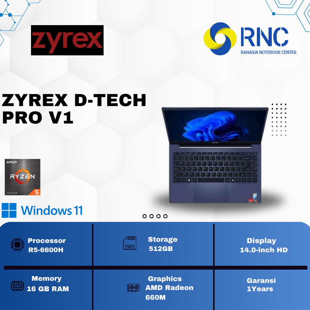 Jual ZYREX D-TECH PRO V1 R5-6600H/16GB/512GB WIN | Shopee Indonesia
