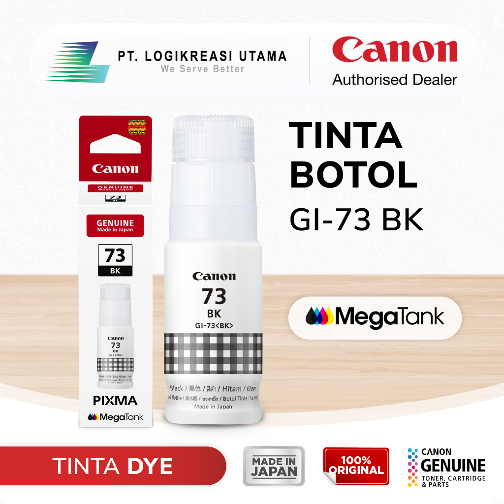 Jual 100% ORIGINAL Tinta Canon GI 73 Black - Printer G570 G670 - Tinta ...