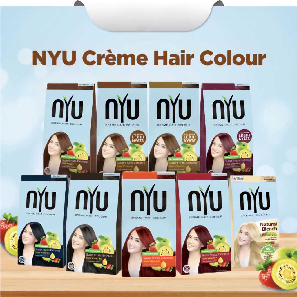 Jual NYU CREME HAIR COLOUR BOX | SACHET | HENA SHAMPO | Shopee Indonesia