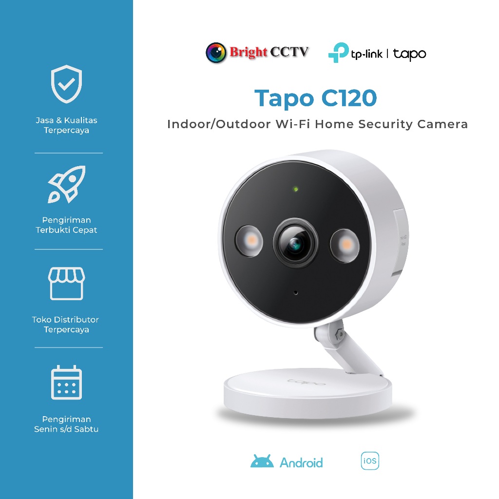 Jual TP-LINK Tapo C120 Camera Indoor/Outdoor Wi-Fi Home Security Camera ...