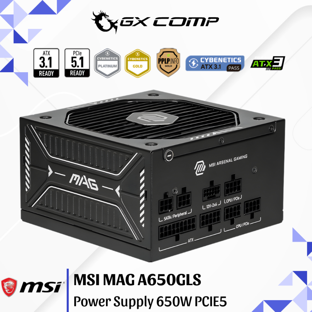 Jual MSI MAG A650GLS | Power Supply 650W | PSU 650 Watt | Gold Full ...