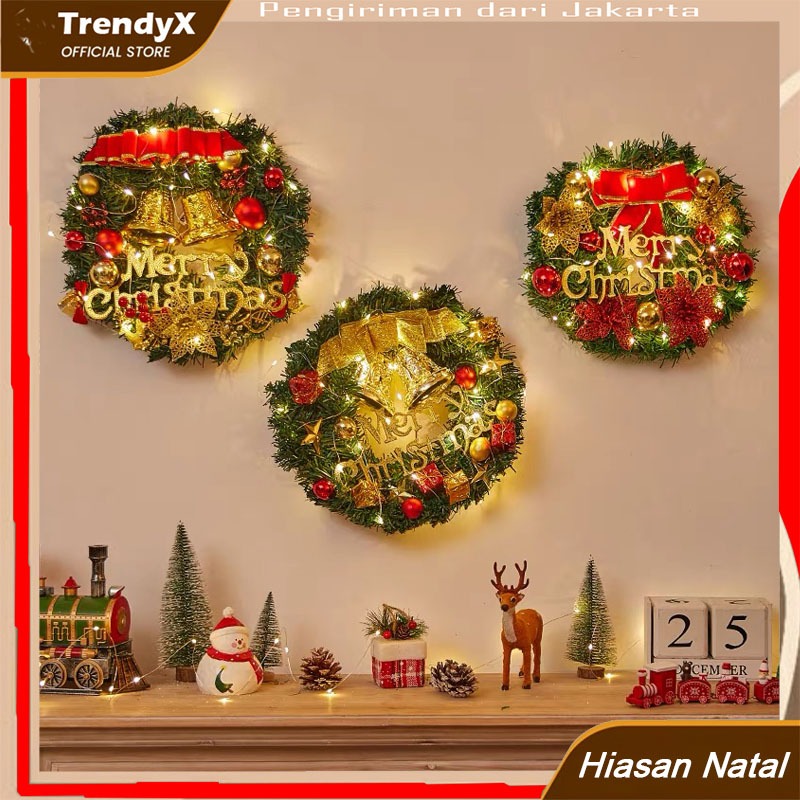 Jual TrendyX KRANS CHRISTMAS PREMIUM Dekorasi Karangan Bunga Pintu ...