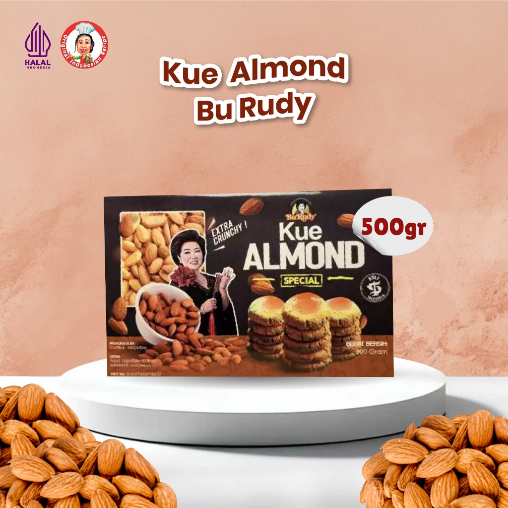 Jual Bu rudy Kue Almond 500 Gr Camilan Almond Sehat Premium Renyah ...