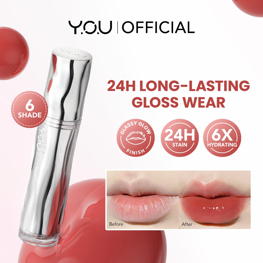 Jual YOU Cloud Paint Glassy Glow Lip Tint Glasting Tint Lip Stain ...