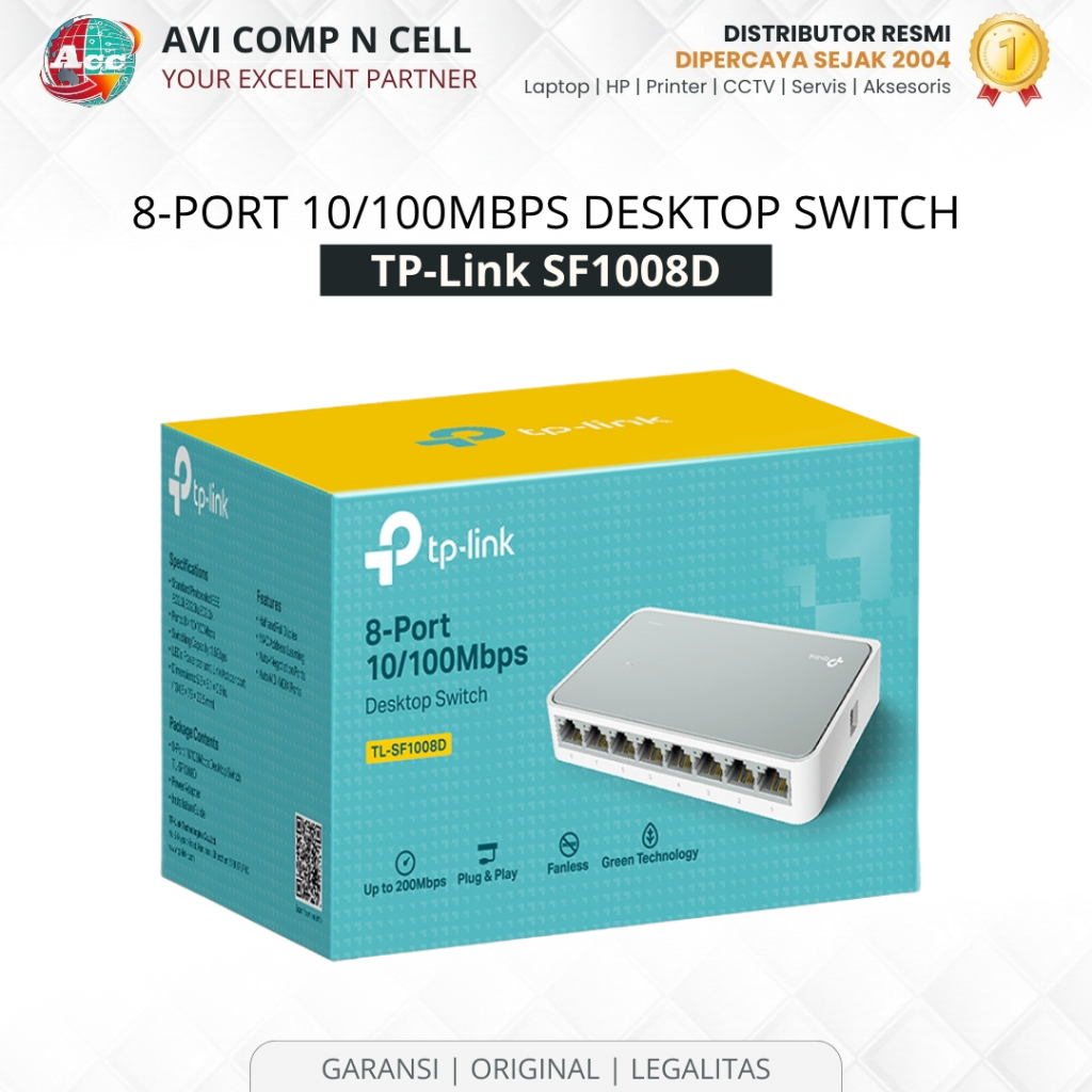Jual TP-Link TL-SF1008D | 8-Port Desktop Switch | Fast Ethernet 10 ...