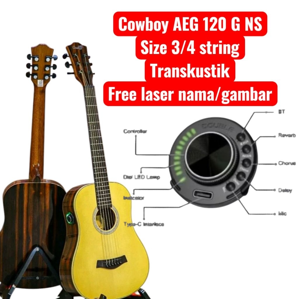Jual gitar cowboy travelling AEG 120 G NA/NS original transkustik ...
