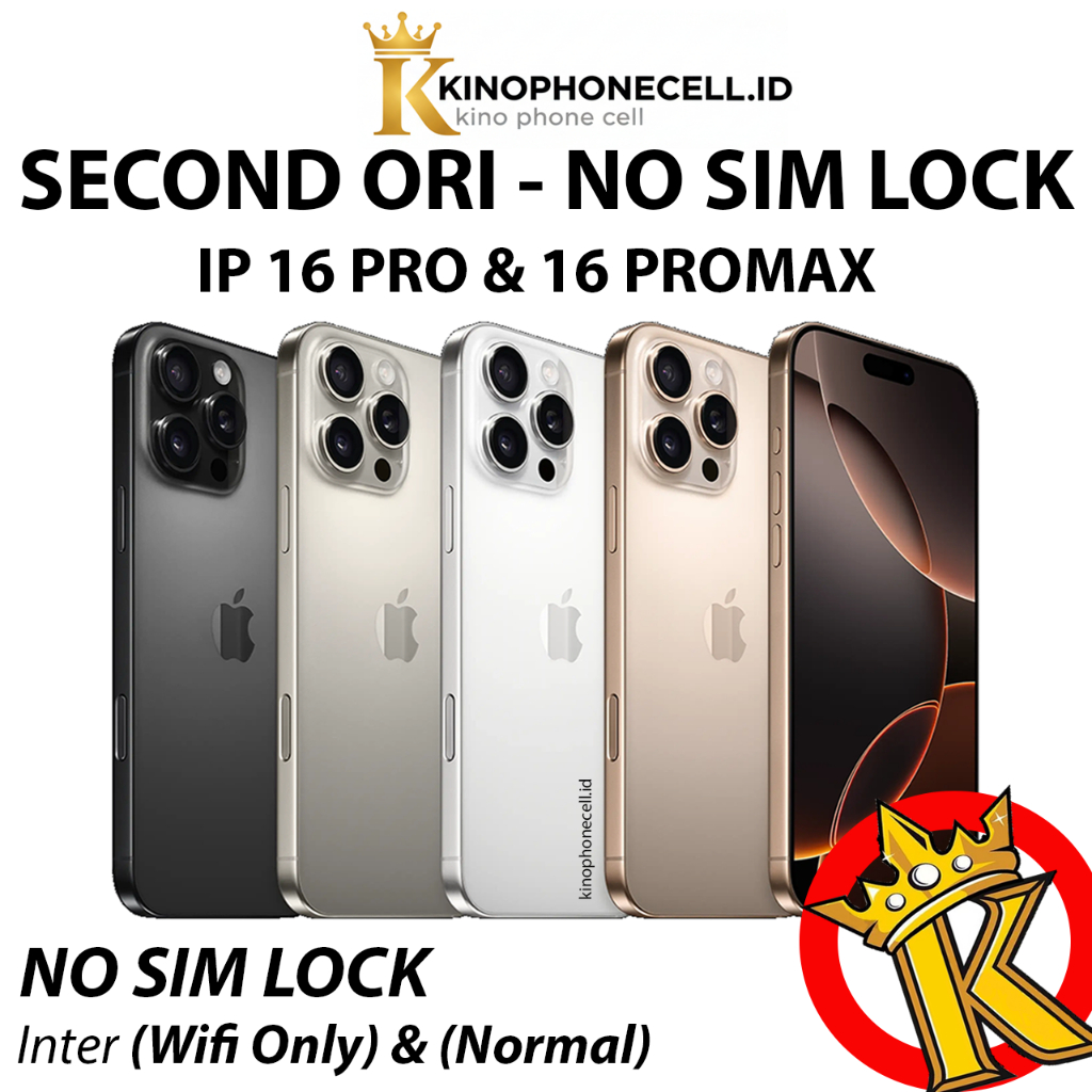 Jual IP 16 PRO & 16 PRO MAX 128GB 256GB 51GB 16 ProMax Second kino ...