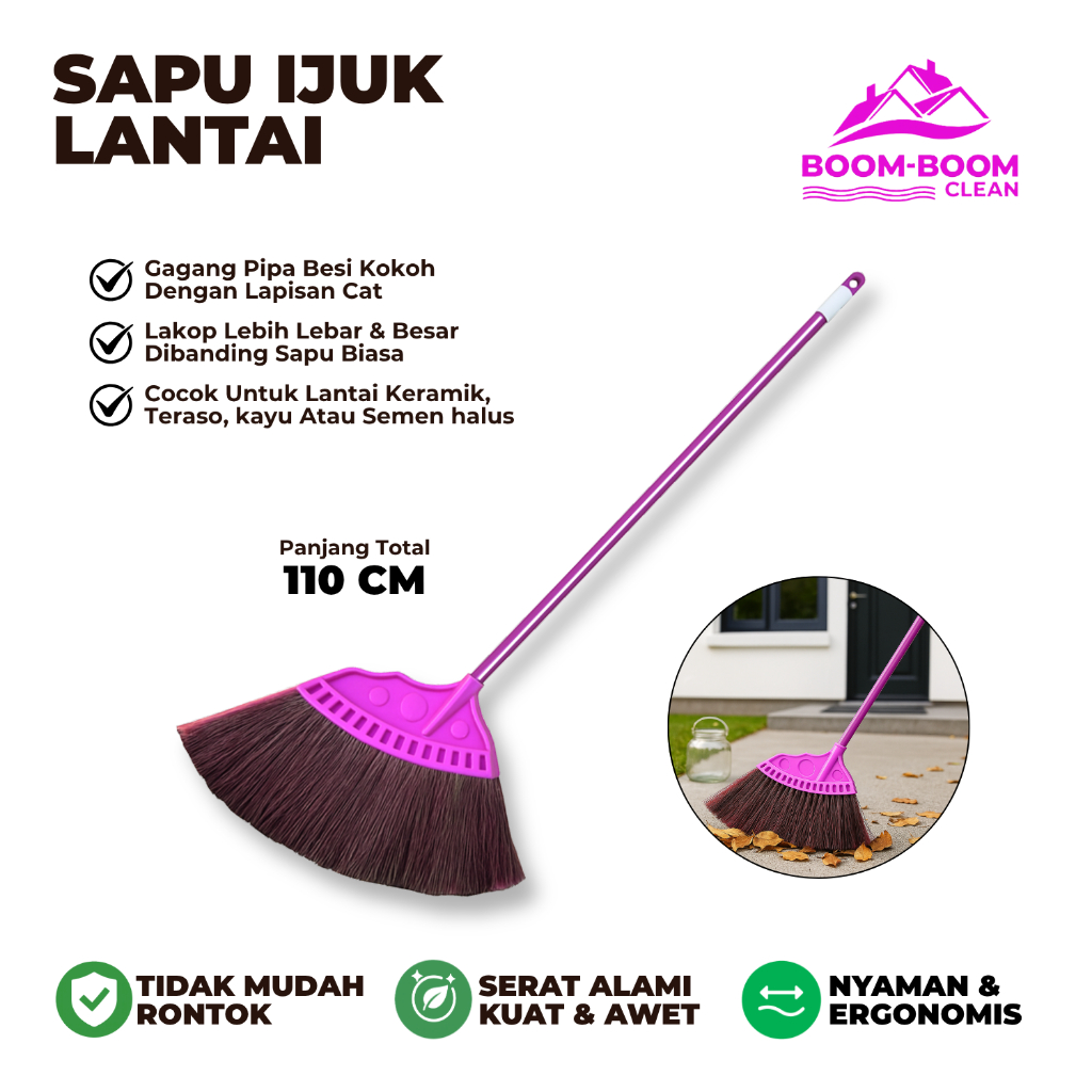 Jual Sapu Ijuk Lantai Gagang Pipa Besi 110 CM Serat Alami Tidak Mudah ...