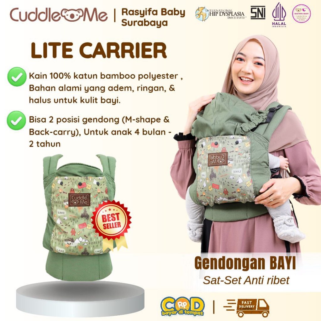 Jual LITE Carrier CuddleMe Gendongan Bayi Anak SSC Depan Ransel Mshape ...