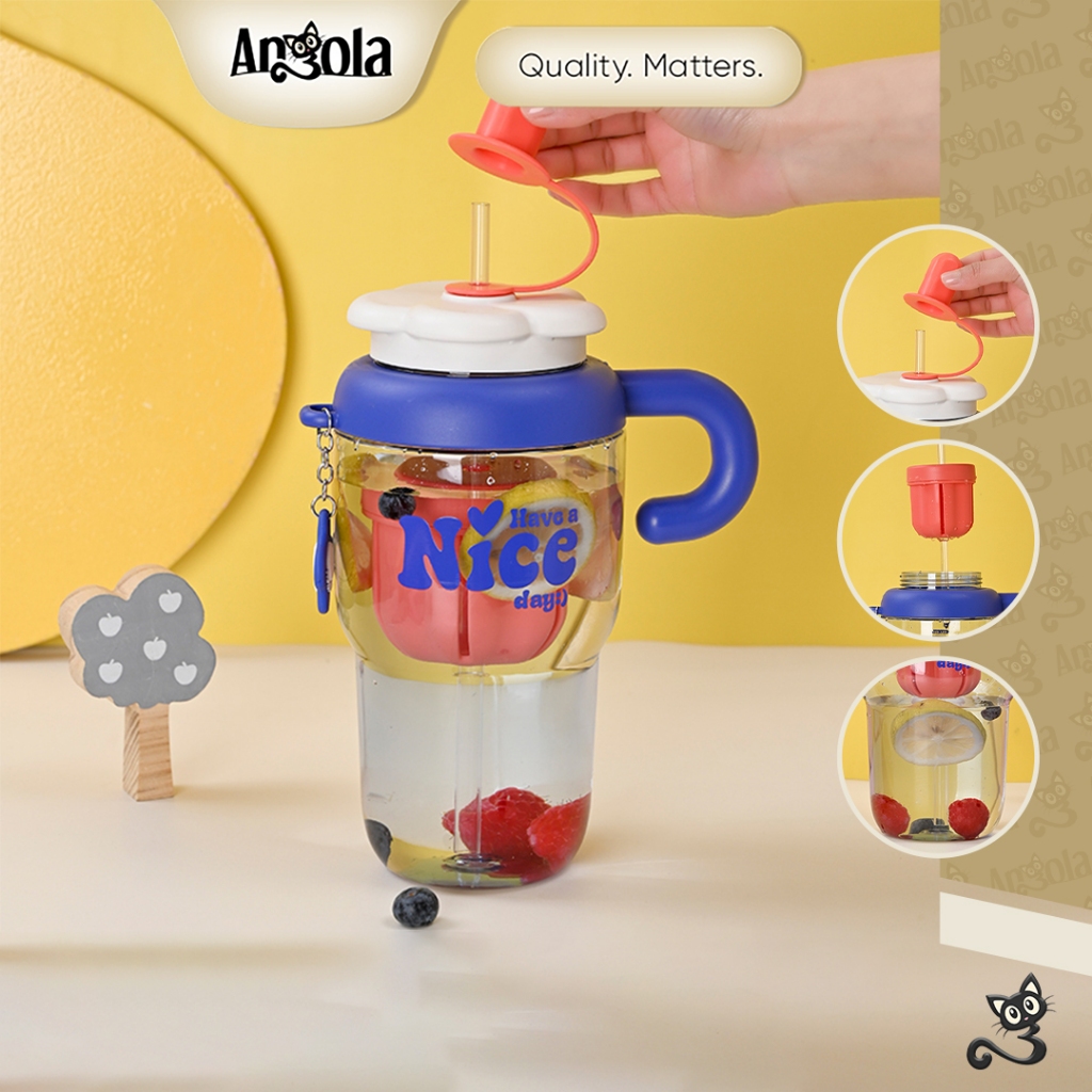 Jual ANGOLA Tumbler Handle 1.6L W11 Bunga Botol Minum Insfued Water ...