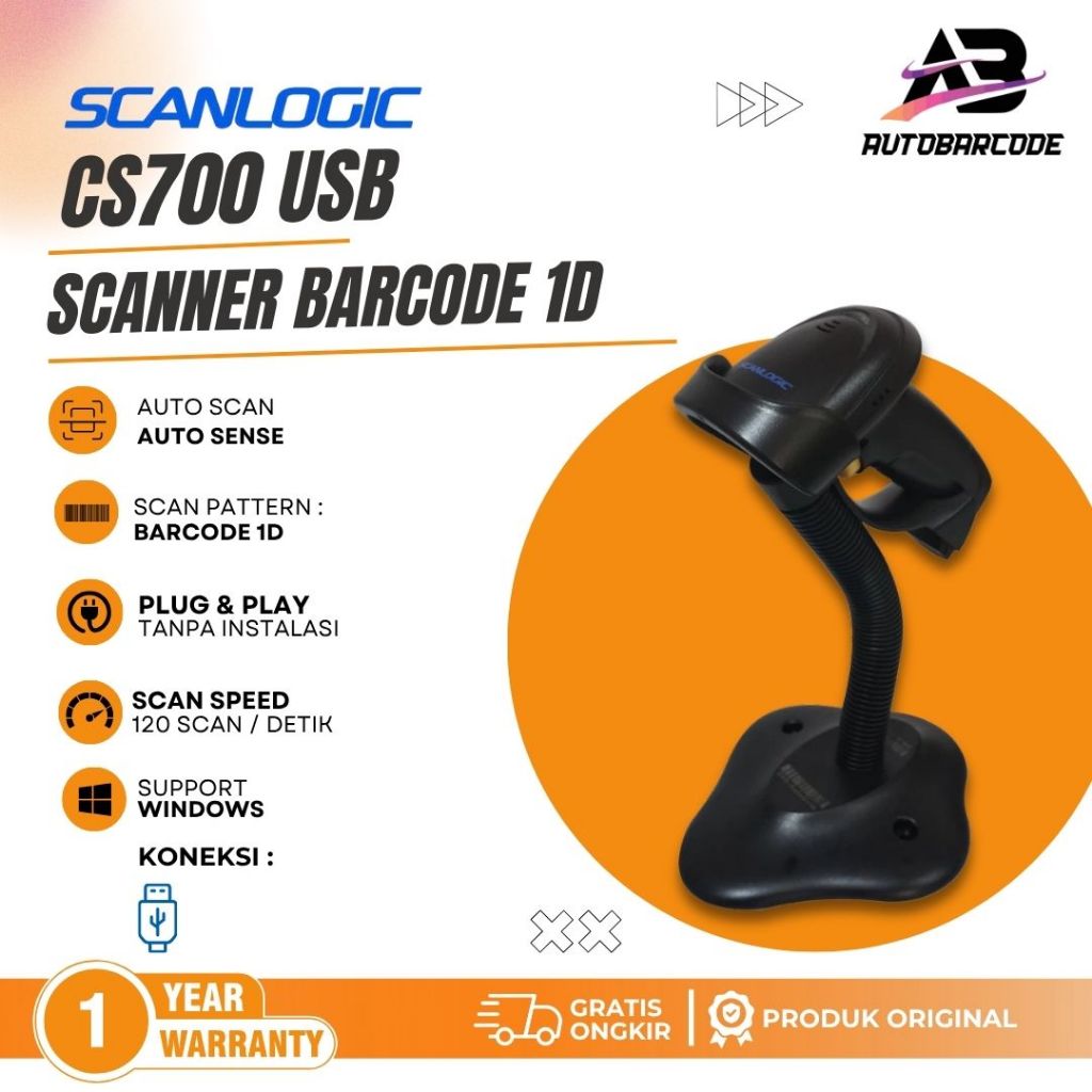 Jual Scanner 1D Scanlogic CS 700 Autoscan Barcode Harga Scan Kasir ...